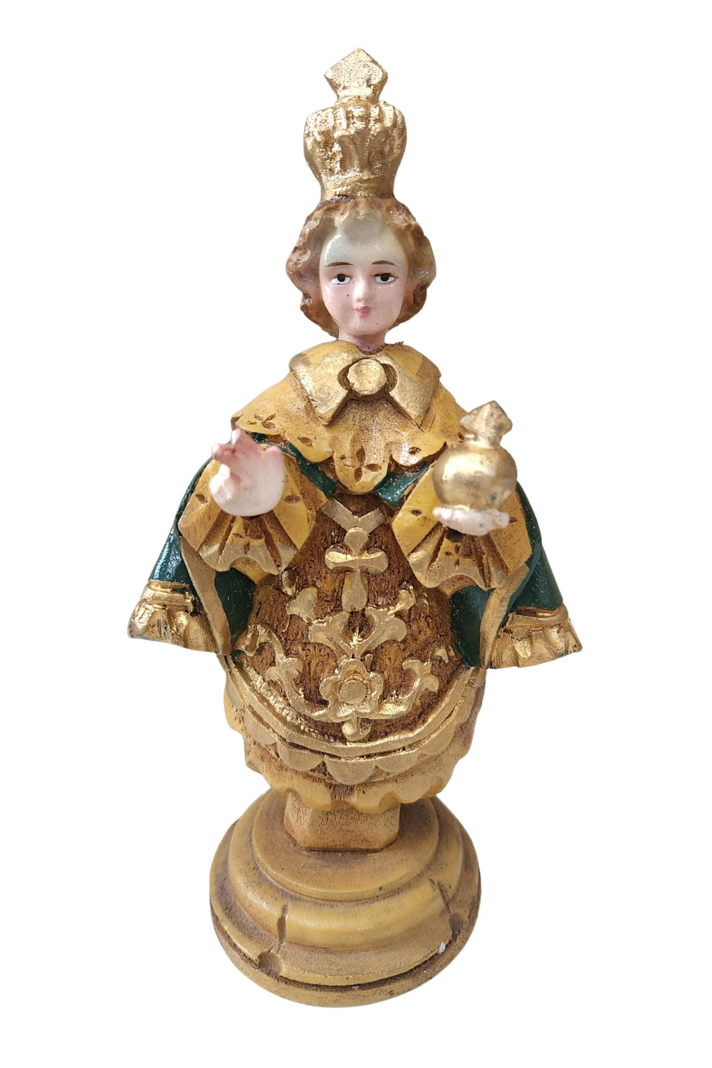 FH04 - Santo Nino Wooden Figurine Filipino Baby Jesus Infant of Prague