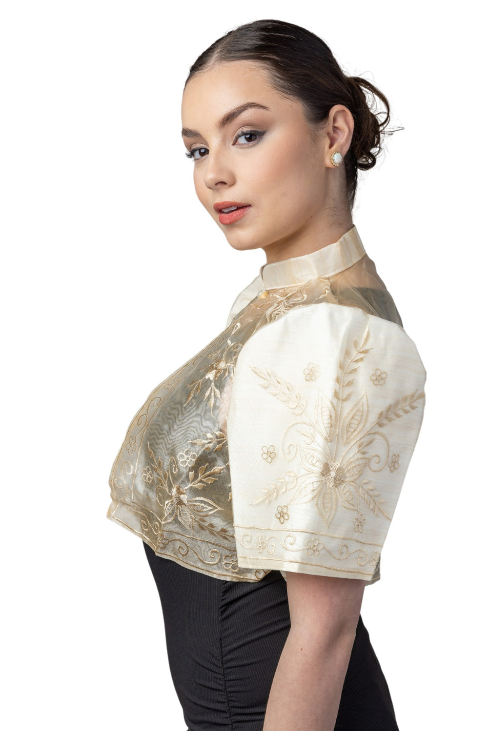 WR15 - One-Button Bolero Beige - Filipiniana
