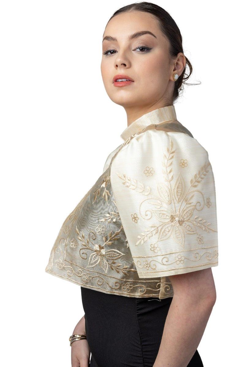 WR15 - One-Button Bolero Beige - Filipiniana (Has Plus Sizes) – BARONG ...