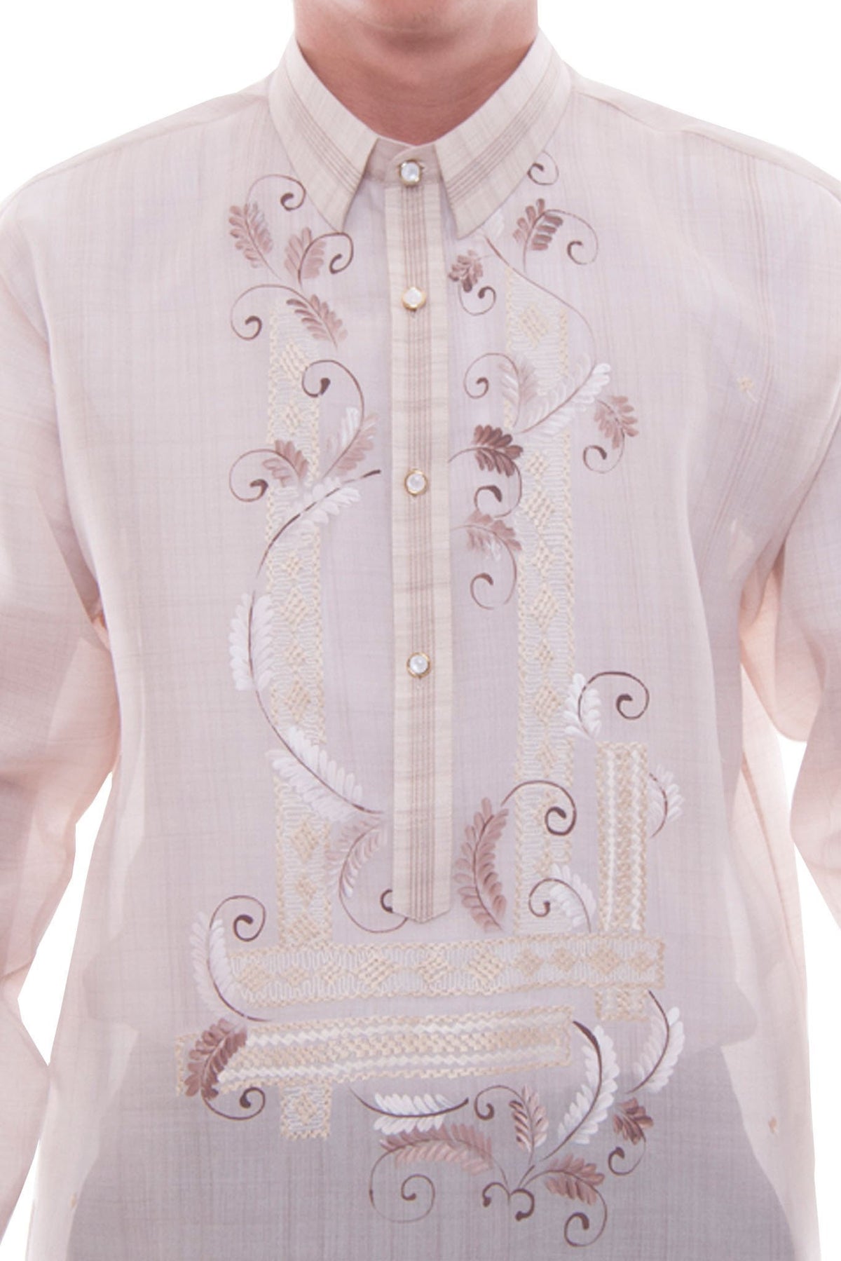 MJ37 - MADE-TO-ORDER - Jusi Pina Barong Tagalog Painting & Burda Brown ...