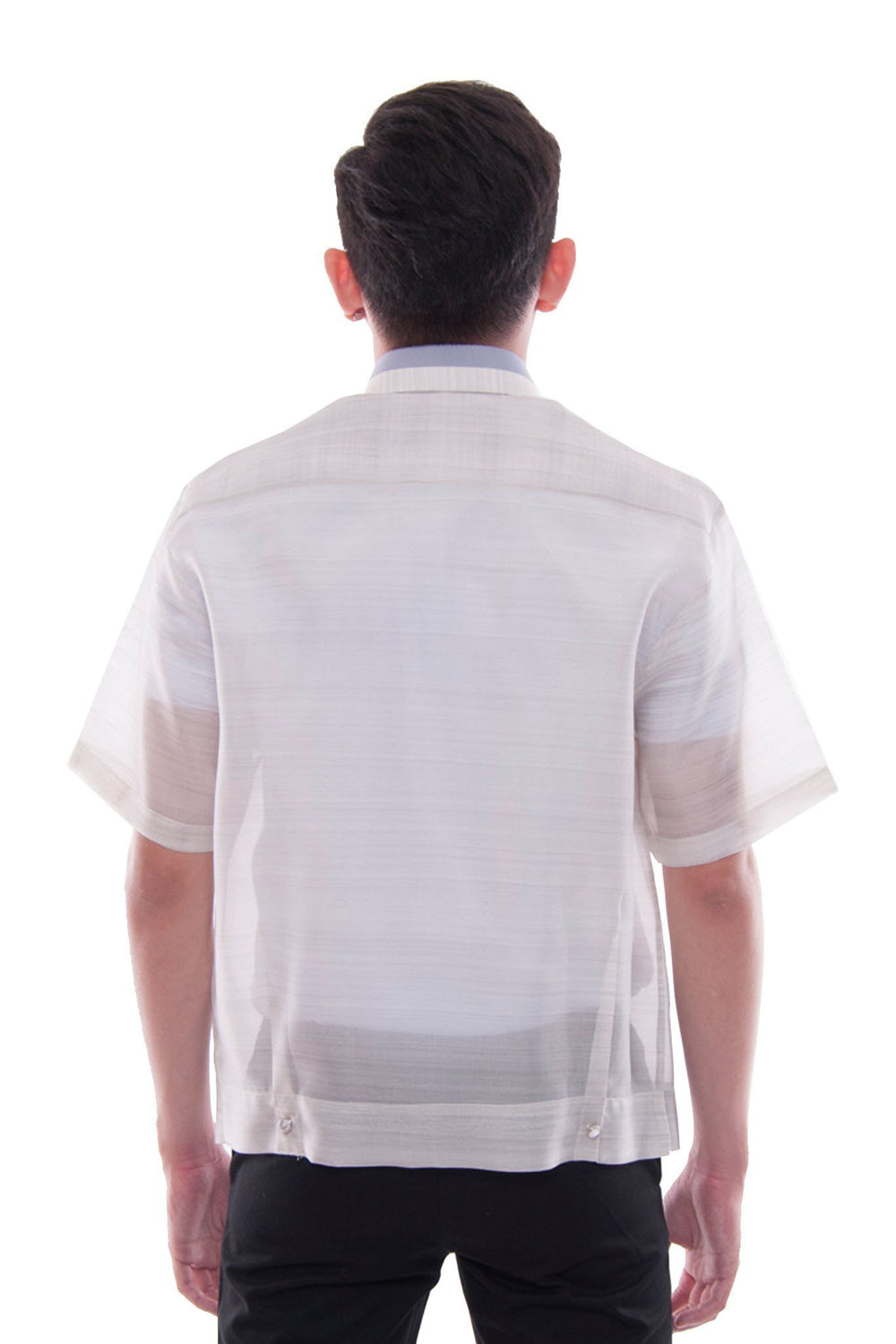 MJ38 - MADE-TO-ORDER - Jusi Pina Barong Tagalog Polo Jack Gray – BARONG ...