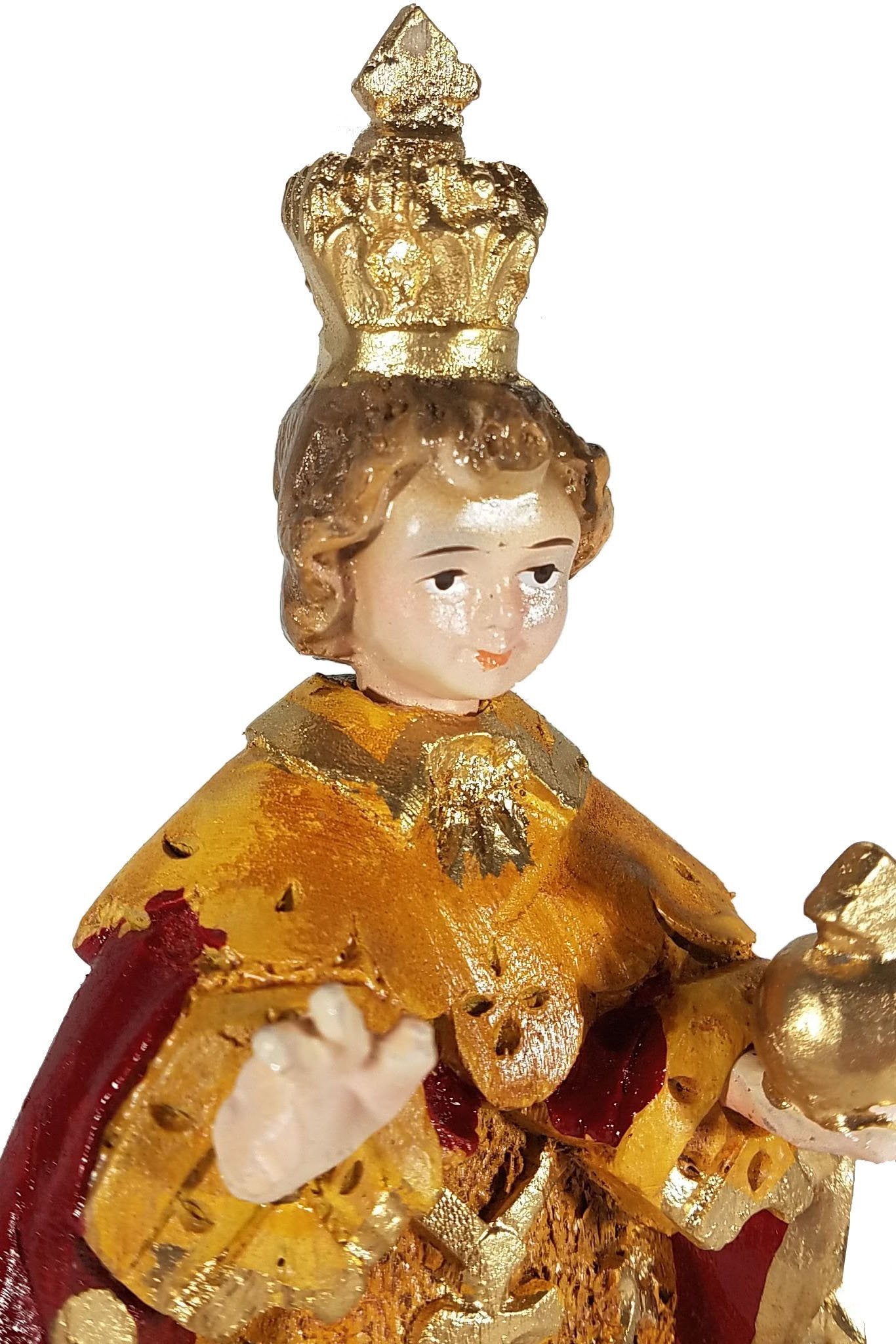 FH04 - Santo Nino Wooden Figurine Filipino Baby Jesus Infant of Prague