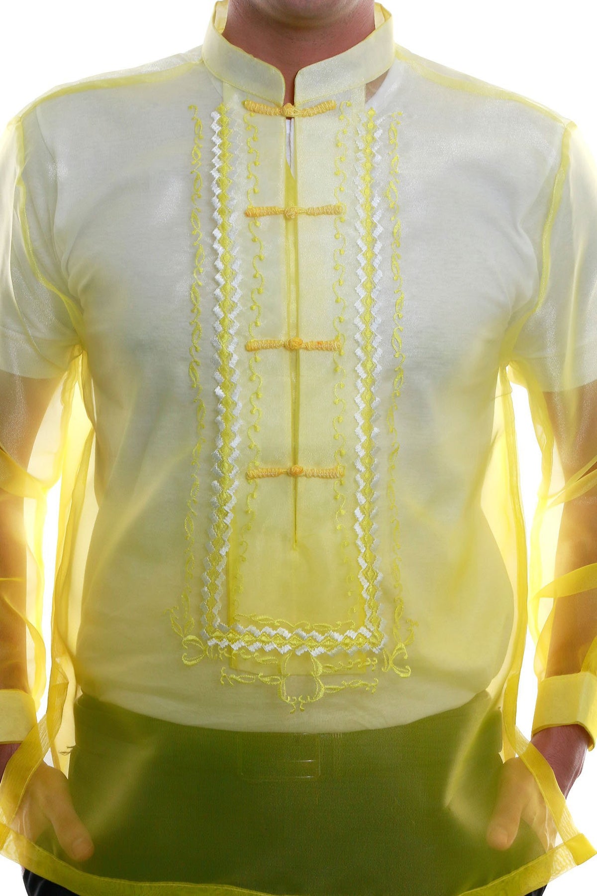 IN STOCK - Jusi Barong Tagalog Yellow 003 – BARONG WAREHOUSE